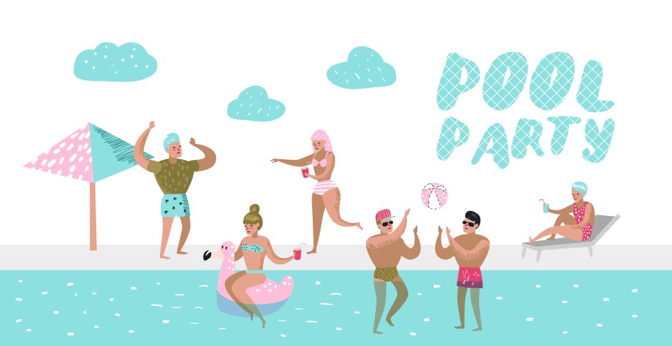 People in swimming pool Royalty Free Vector Image