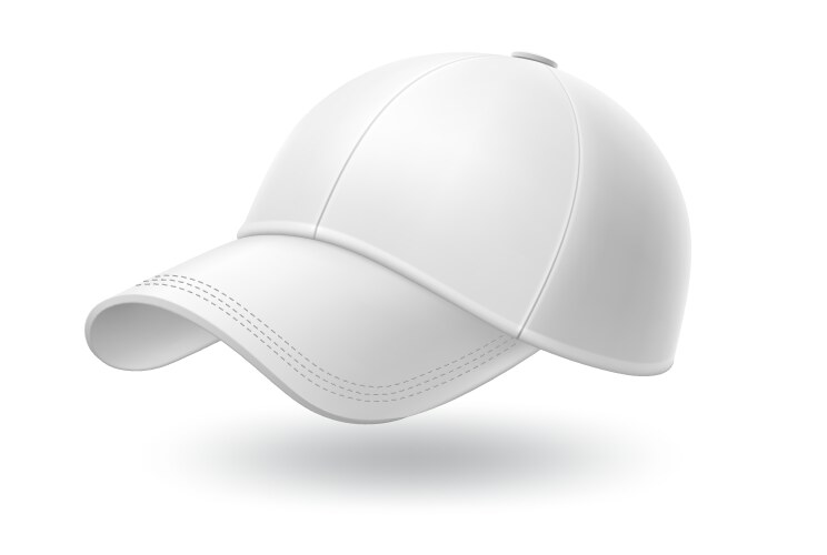 White cap mockup realistic style Royalty Free Vector Image
