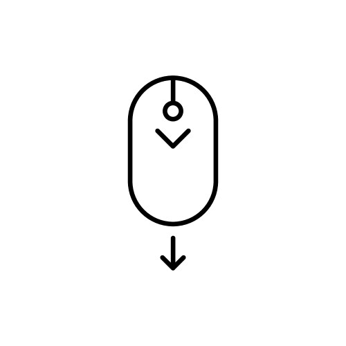 Scroll down computer mouse icon isolated on white Vector Image