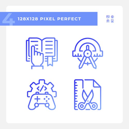 Stem technology and ai pixel perfect gradient Vector Image