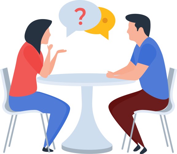 Kids cartoon talking to each other Royalty Free Vector Image