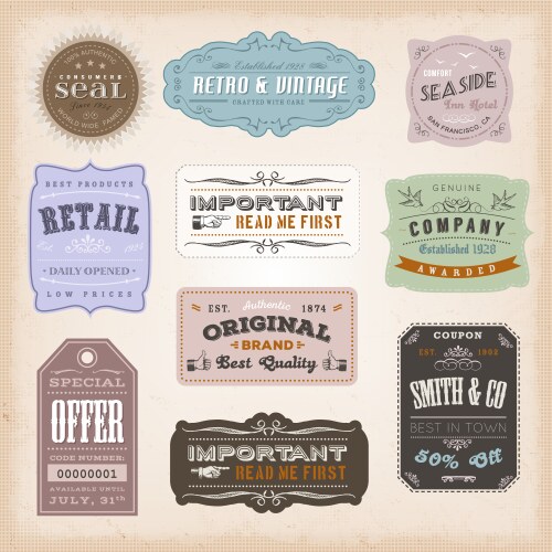 Vintage old rum label for bottle Royalty Free Vector Image