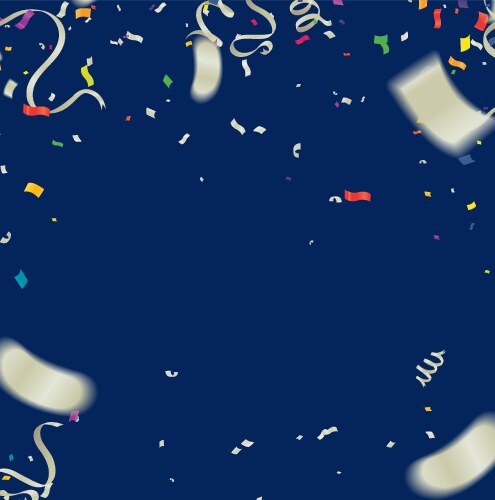 Celebration background template with confetti Vector Image