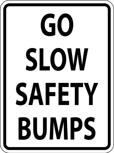 Go slow safety bumps sign on white background Vector Image
