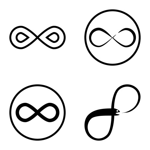 Infinity flat icon set isolated on white Vector Image
