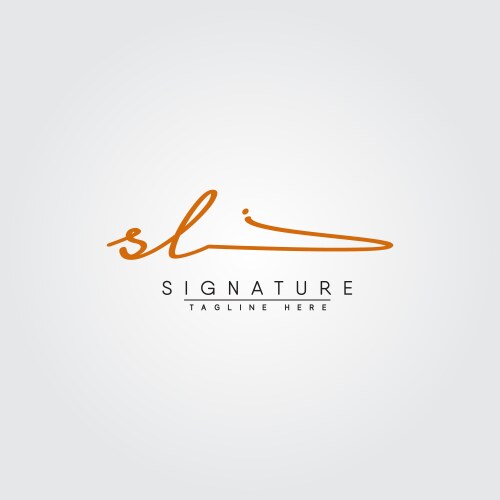 Initial letter sl logo - handwritten signature Vector Image