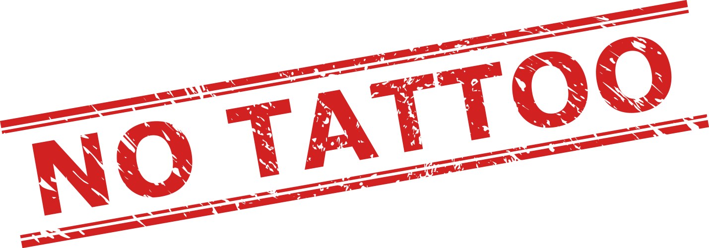 No tattoo watermark stamp Royalty Free Vector Image