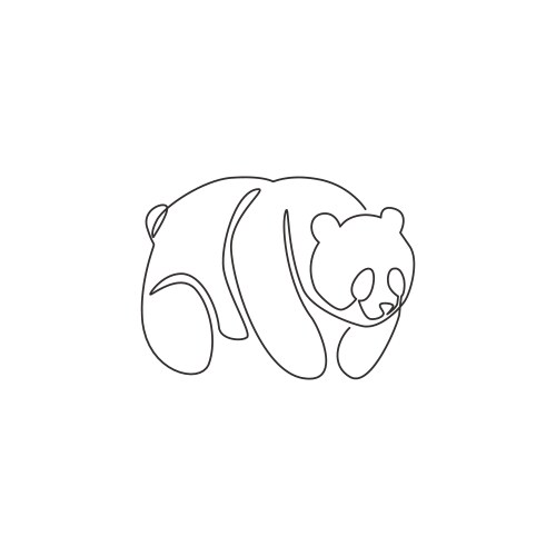One single line drawing of funny red panda Vector Image