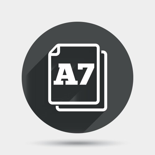 Paper size a7 standard icon document symbol Vector Image