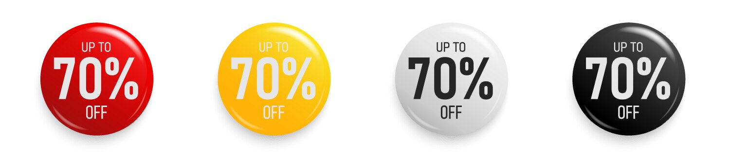 Up to 25 percent discount button sticker mockup Vector Image