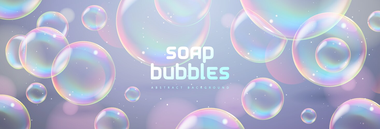 Transparent soap bubbles background colorful Vector Image