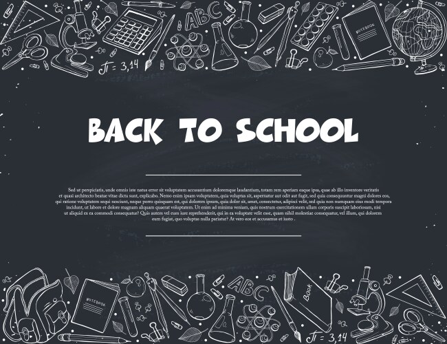 Chalk board welcome back to school Royalty Free Vector Image