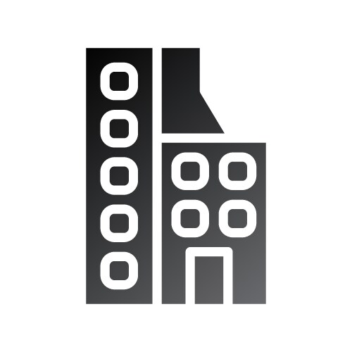 Building icon solid gradient black Royalty Free Vector Image