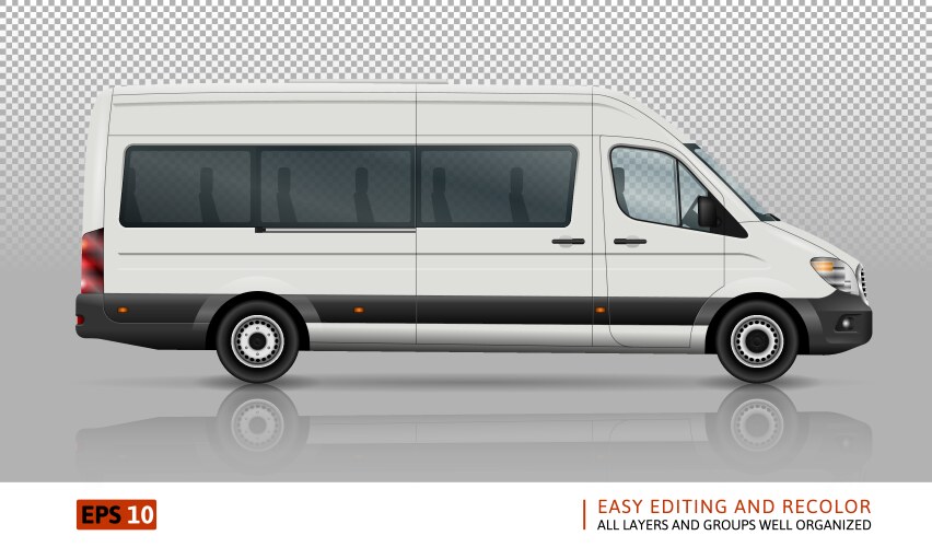 Cargo van mini bus template for mockup Royalty Free Vector