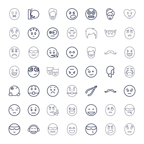 Facial icons Royalty Free Vector Image - VectorStock