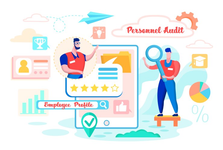 Internal audit development plan cartoon flat Vector Image