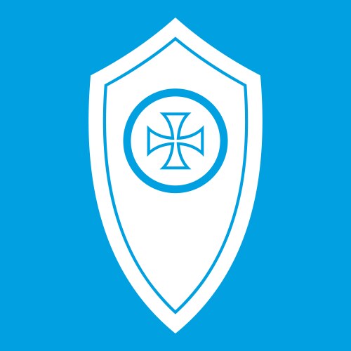 Shield icon white Royalty Free Vector Image - VectorStock