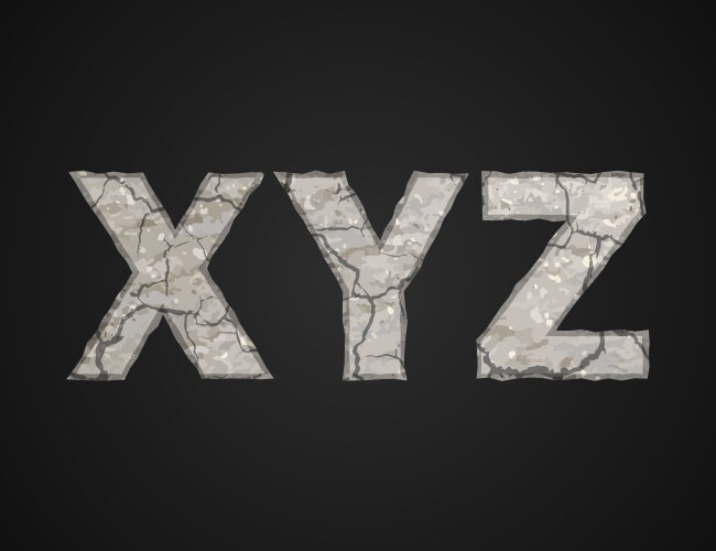 Stone letters set Royalty Free Vector Image - VectorStock