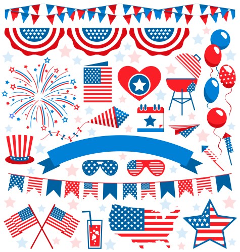 Shiny usa celebration independence day concept Vector Image