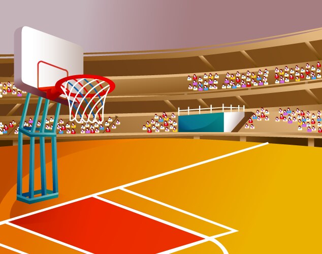 Cartoon basketball court Royalty Free Vector Image