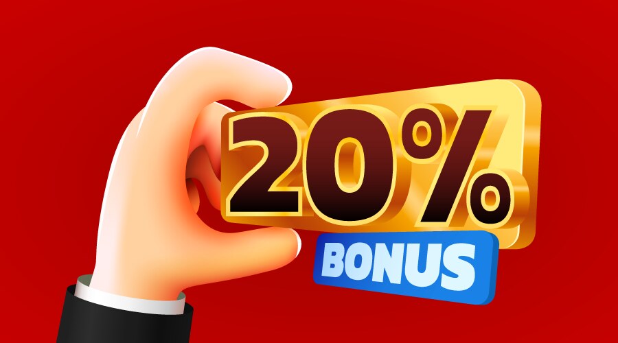 Cartoon hand hold 15 percents bonus cashback Vector Image