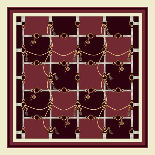 Design scarf with belts chain Royalty Free Vector Image