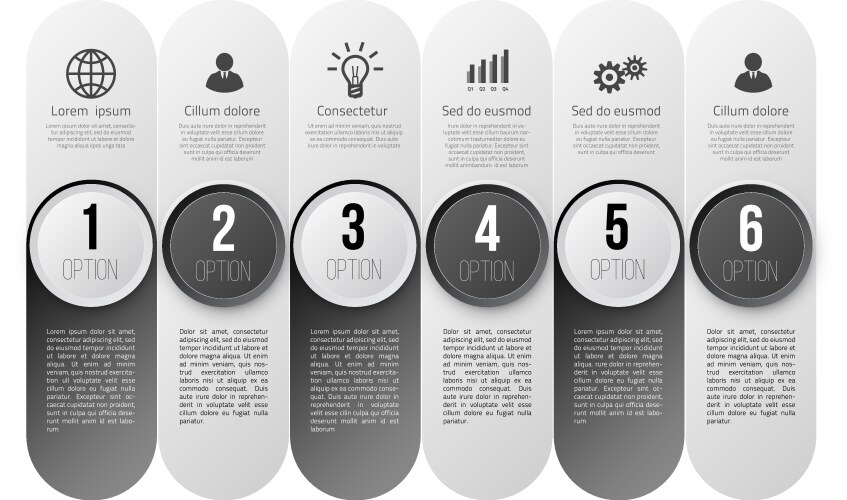 Infographics 5 options template Royalty Free Vector Image