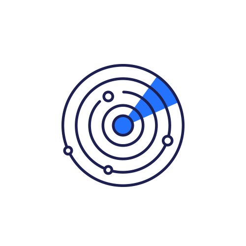 Flight radar icon on white Royalty Free Vector Image