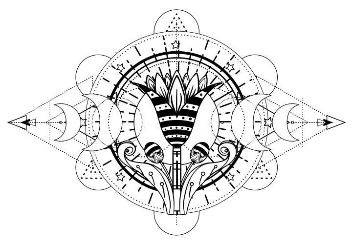 Sacred geometry with egypt symbol wings and all Vector Image