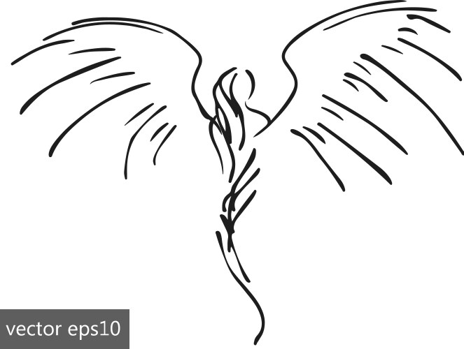 Angel contour Royalty Free Vector Image - VectorStock