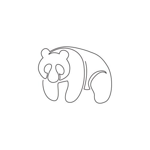 One single line drawing of funny red panda Vector Image