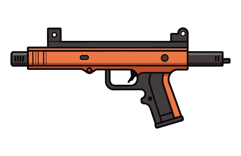 Submachine gun machine hand weapons Royalty Free Vector