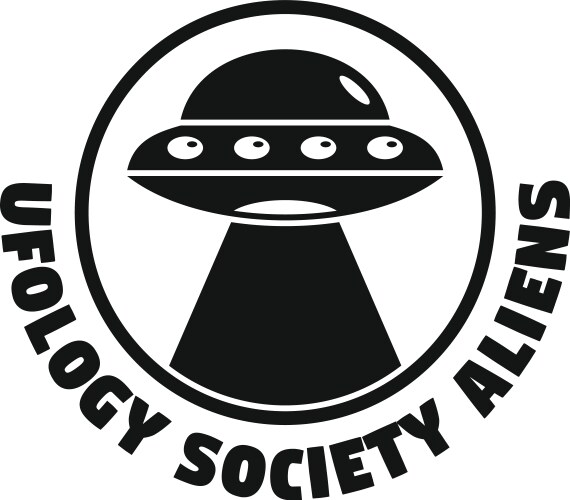 Space aliens logo simple style Royalty Free Vector Image