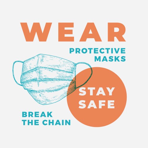 Please wear mask sign or stamp Royalty Free Vector Image
