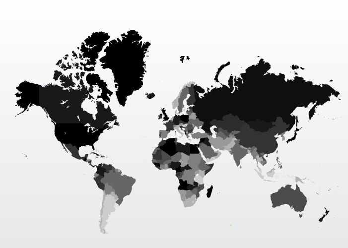 Silhouette world map Royalty Free Vector Image