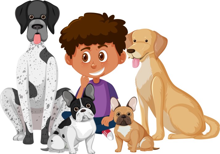 Boy with Dogs Vector Images (over 15,000)