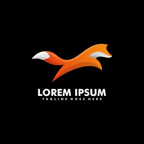 Running fox logo design Royalty Free Vector Image