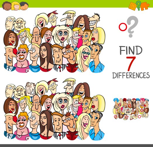 Differences educational task with cartoon people Vector Image