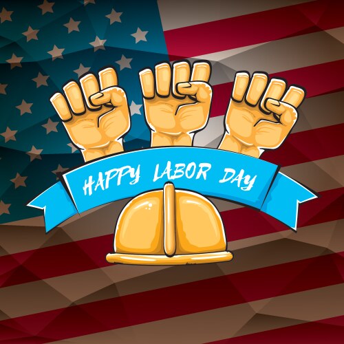 Happy labor day usa poster with strong Royalty Free Vector