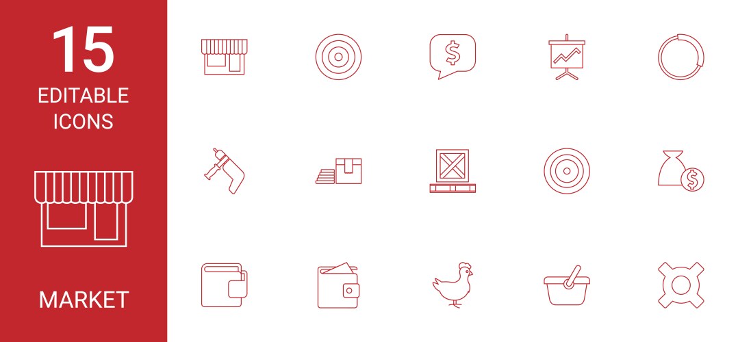Market icons Royalty Free Vector Image - VectorStock