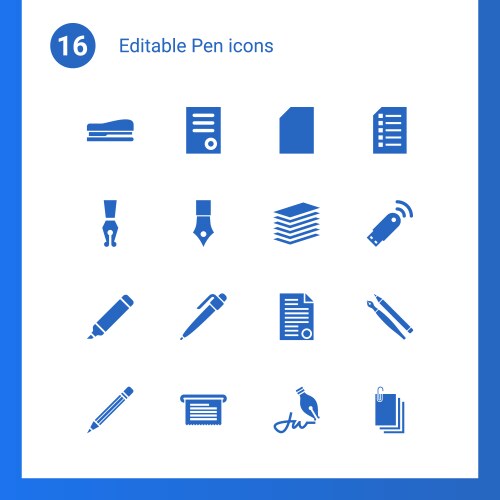 9 pen icons Royalty Free Vector Image - VectorStock