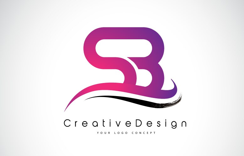 Sb creative modern logo design with orange Vector Image