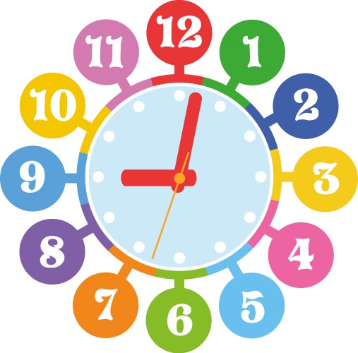 Children holding a clock Royalty Free Vector Image