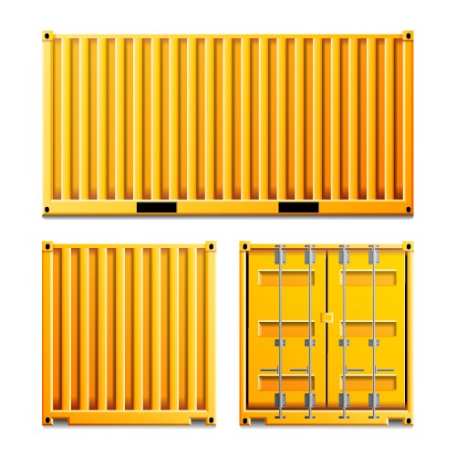 Realistic cargo container set Royalty Free Vector Image