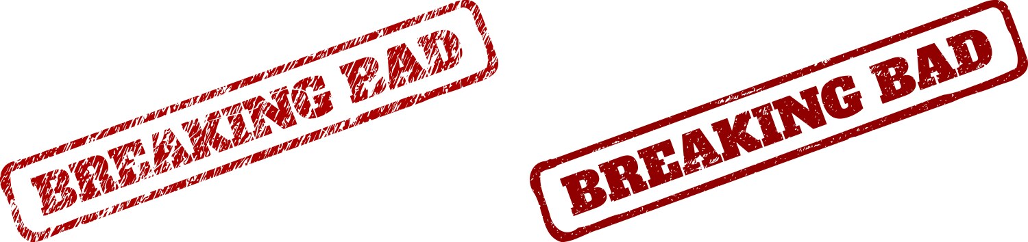 Breaking bad blue and red rectangle watermarks Vector Image