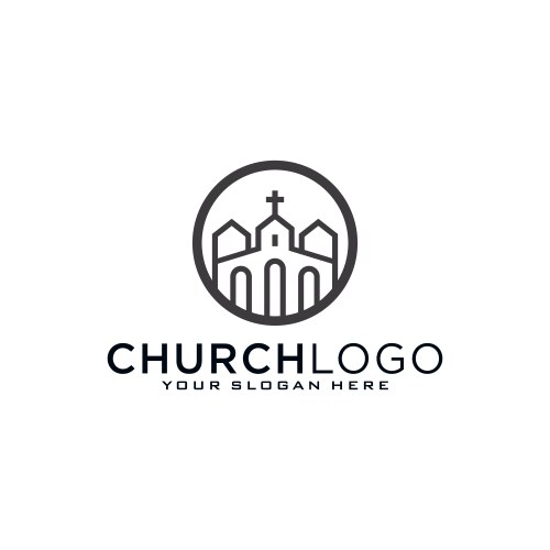 Church Logo Christian Symbols Cross Jesus Vector Image