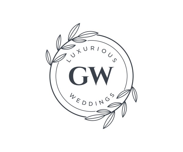 Gw initials letter wedding monogram logos Vector Image