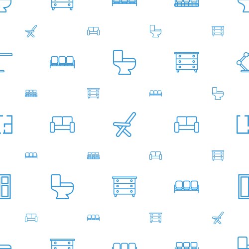 Interior icons pattern seamless white background – Free Vector ...