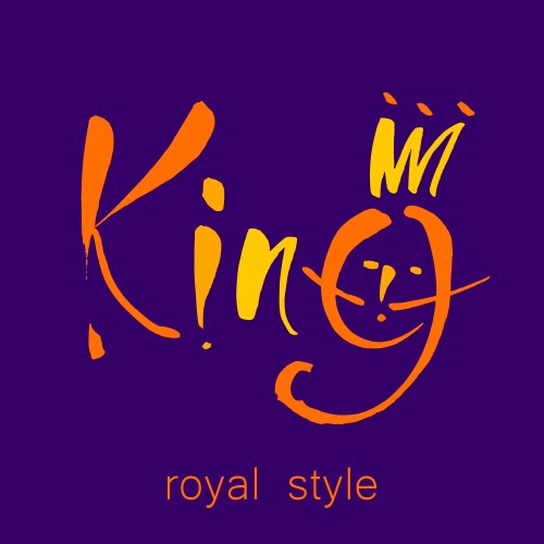 King template lettering Royalty Free Vector Image
