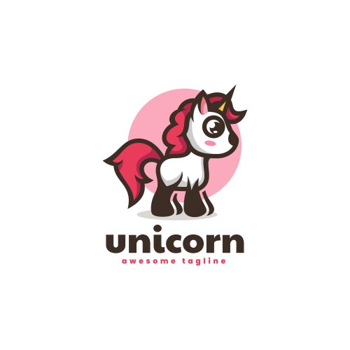 Logo unicorn line art style Royalty Free Vector Image
